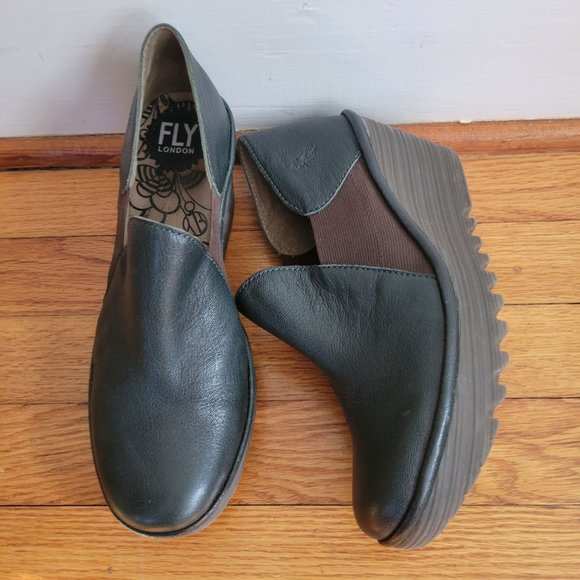 Fly London | Shoes | Fly London 39 Teal Blue Brown Goring Wedge ...